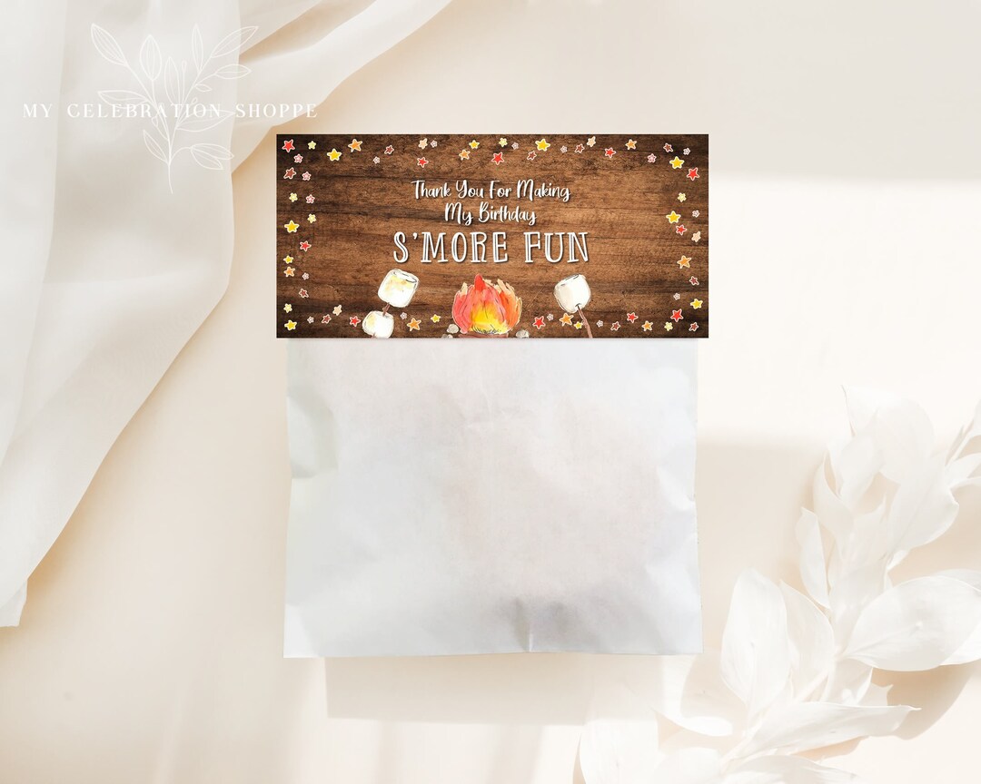 Smores Birthday Thank You Tags Templates Smores Favor Tags Smore Fun ...