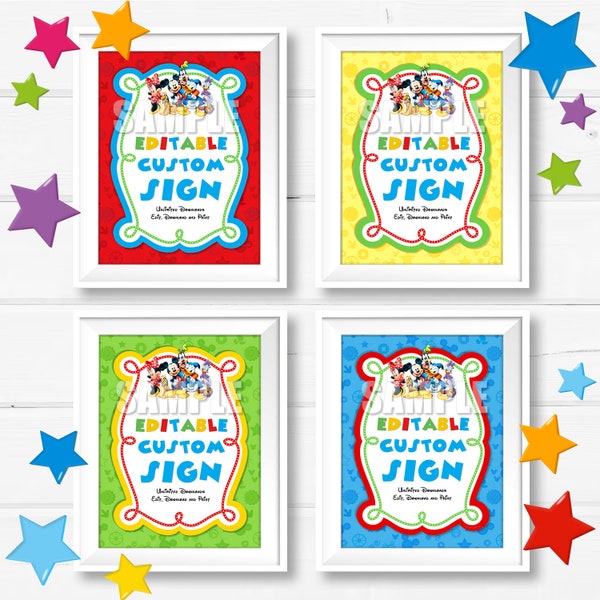 Mickey Mouse Printable Food Signs - Etsy