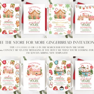 EDITABLE Gingerbread House Decorating Party Invitation, Pink ...