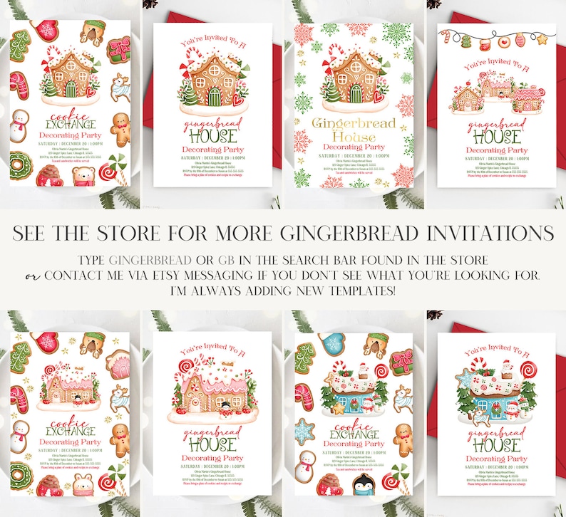 EDITABLE Gingerbread House Decorating Party Invitation Pink - Etsy
