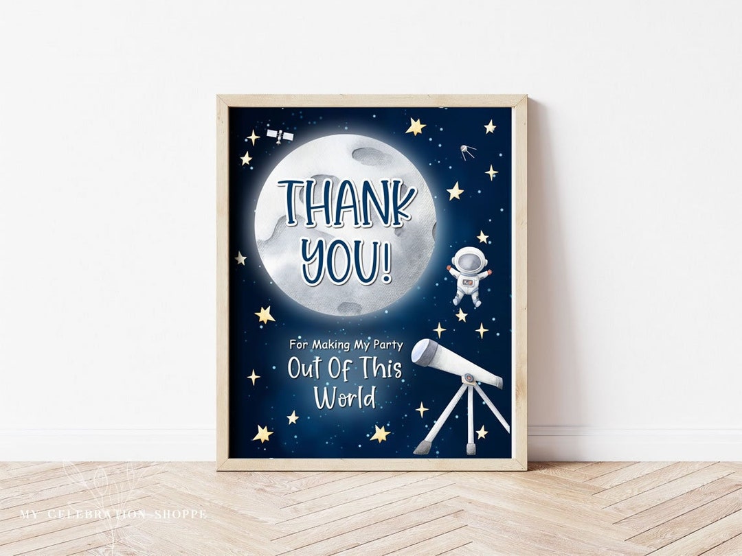 SALE Thank You Sign Outer Space Party Sign Outer Space Thank - Etsy