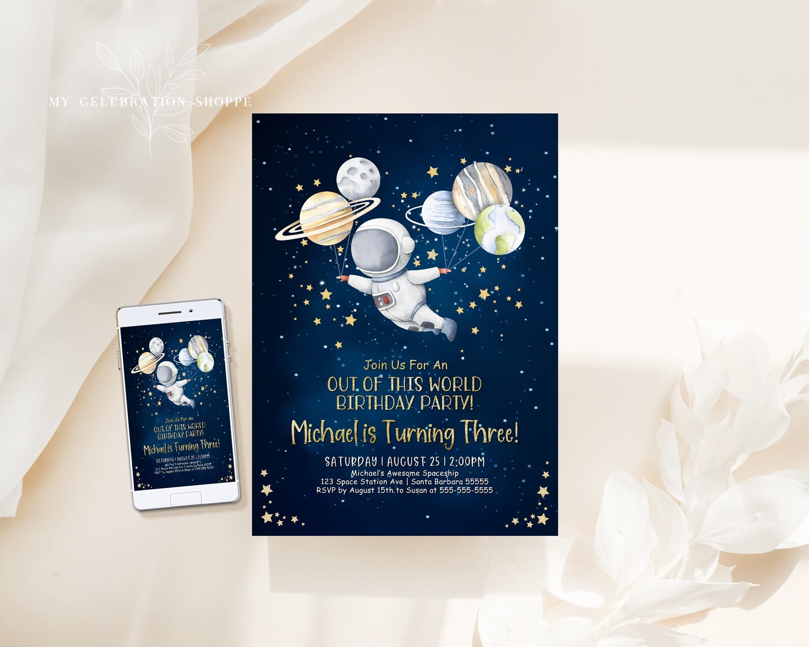 Space Invitation Template Printable Editable Minimalist Out of - Etsy