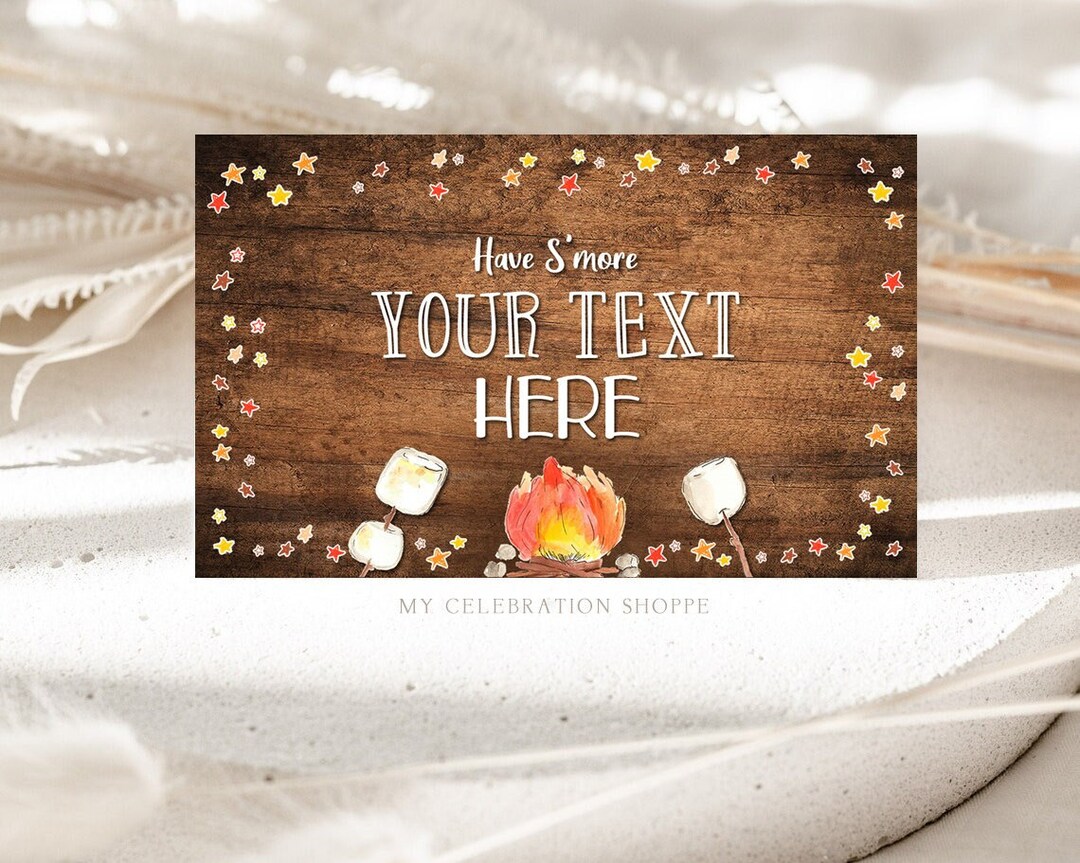 Rustic Smores Food Tents Template Editable Smores Table Tents - Etsy