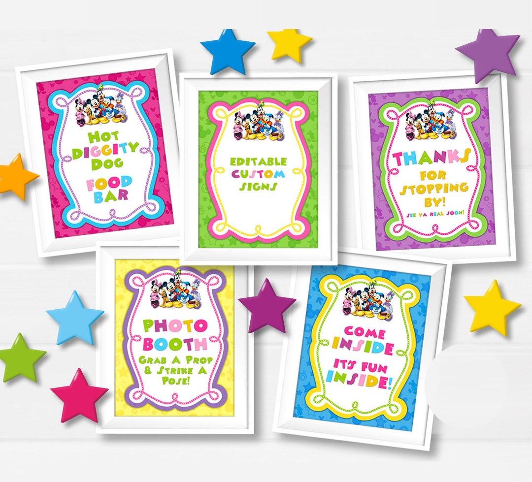 EDITABLE Minnie Mouse Clubhouse Signs Printable Clubhouse Birthday ...
