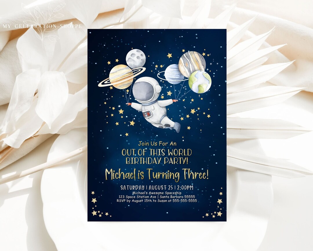 Space Invitation Template Printable Editable Minimalist Out of - Etsy