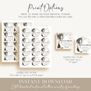 Halloween Hot Cocoa Bomb Tag Adult Witch's Brew Rum Chata - Etsy