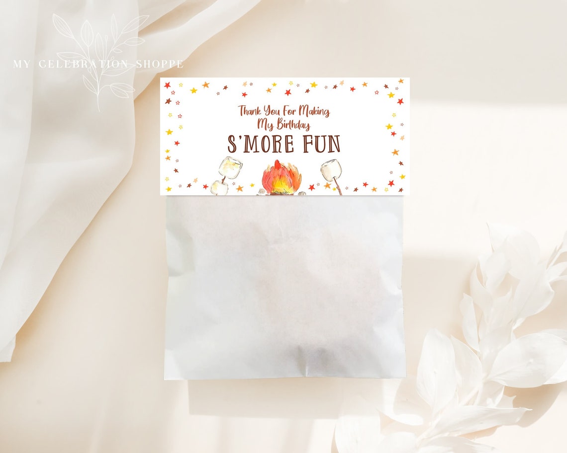 EDITABLE Smores Bag Toppers Template Smores Treat Bag Topper - Etsy