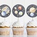 SALE Gray Outer Space Birthday Cupcake Toppers First Trip Around the ...