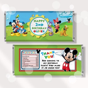 Mickey Mouse Clubhouse Candy Bar Wrapper Printable Clubhouse Birthday ...