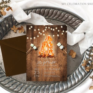 Fall Bonfire Invitation, Fall Harvest Party Invite, Backyard Bonfire ...