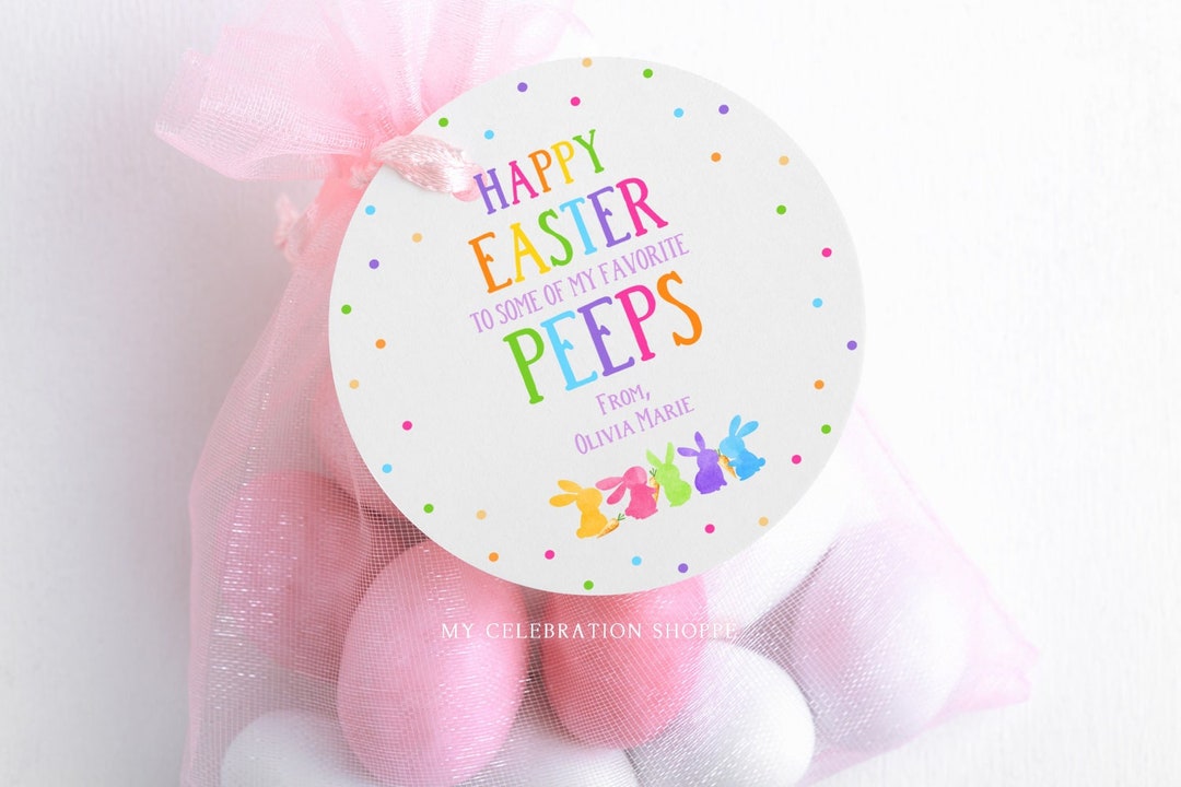 Editable Treats for My Peeps Round Gift Tag Favor Tag Treats for My ...