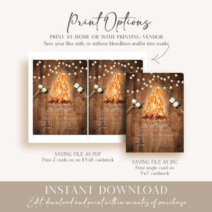 Fall Bonfire Invitation Fall Harvest Party Invite Backyard - Etsy