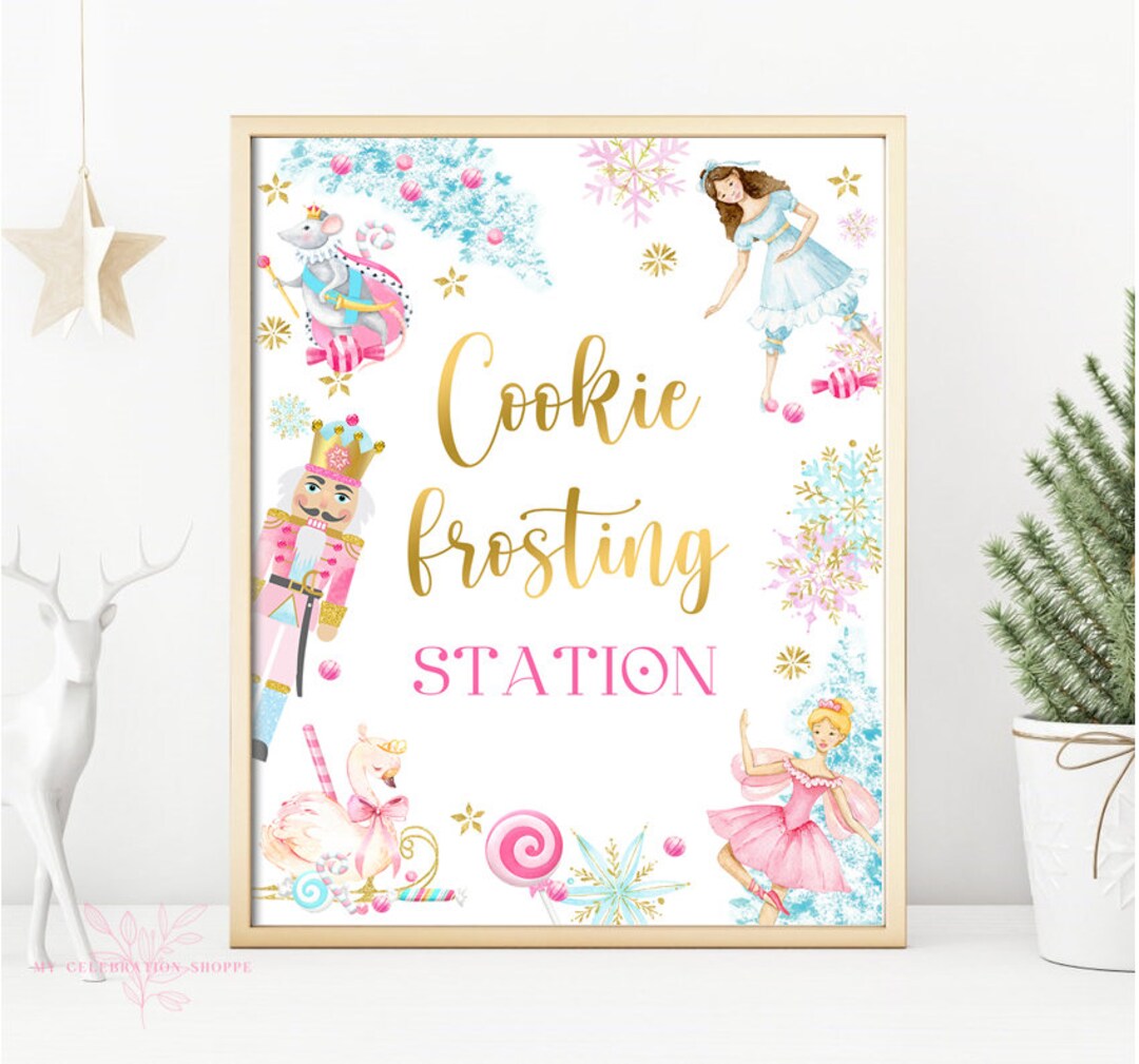 Cookie Frosting Station Sign Nutcracker Birthday Decor Sugar Plum Fairy ...