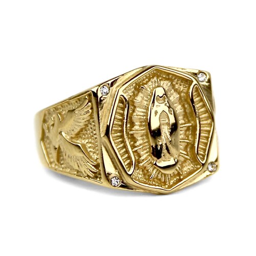 Virgin Mary Ring in Gold Men's Ring Men's Band - Etsy