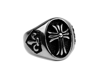 Virgin Mary Ring in Gold Men's Ring Men's Band Stainless Steel Ring Men ...