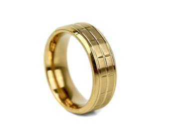 Virgin Mary Ring in Gold Men's Ring Men's Band Stainless Steel Ring Men ...