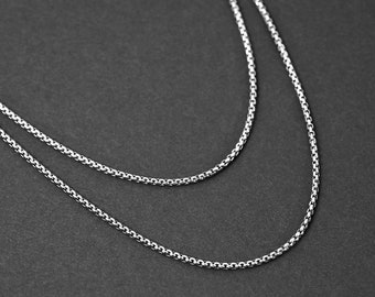 Men's Black Chain Necklace 2.5mm Box Chain Necklace Waterproof Chain ...