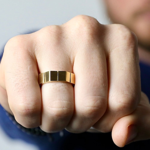 Edge Ring in Gold Men's Ring Men's Band - Etsy
