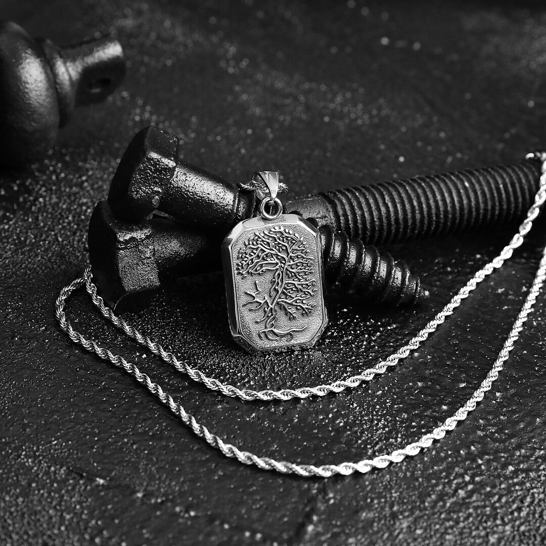Tree of Life Tag Necklace Men's Necklace CLEARANCE FINAL SALE - Etsy