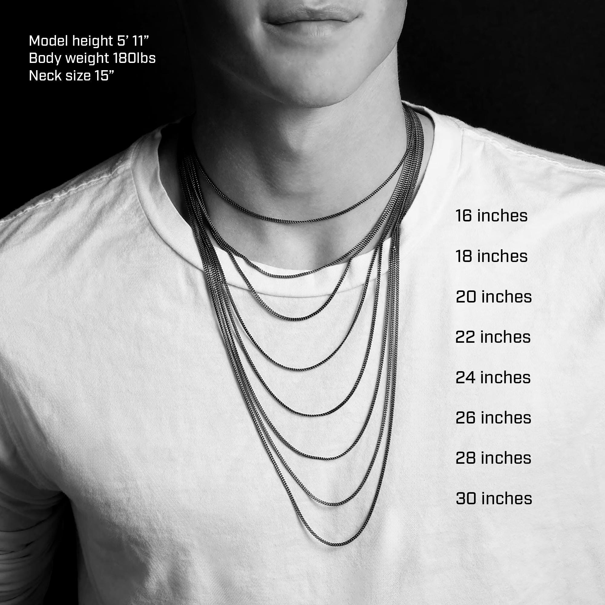 Steel Chain Necklace Men s Necklace Masculine Box Chain Stainless Steel Chain Waterproof Jewelry Necklace by Modern Out