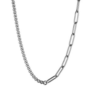 Men's Chain Necklace - Clip Box Hybrid Chain 4mm - Silver Chain ...
