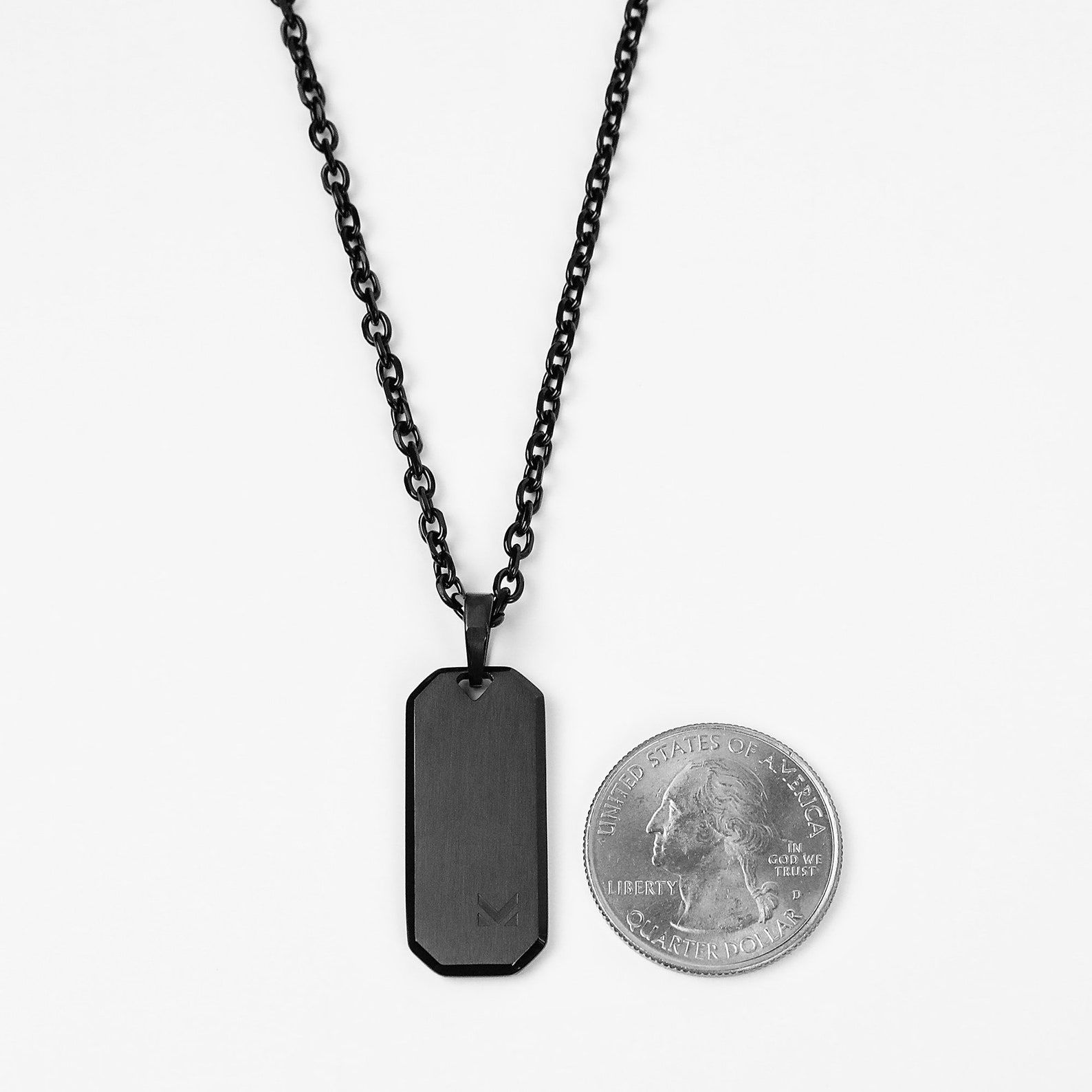 Glyph Tag Necklace - Men's Necklace - Black, Gold and Silver Necklace ...