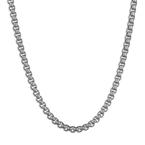 Men's Chain - Matte Silver Box Chain Necklace - Men's Necklace ...