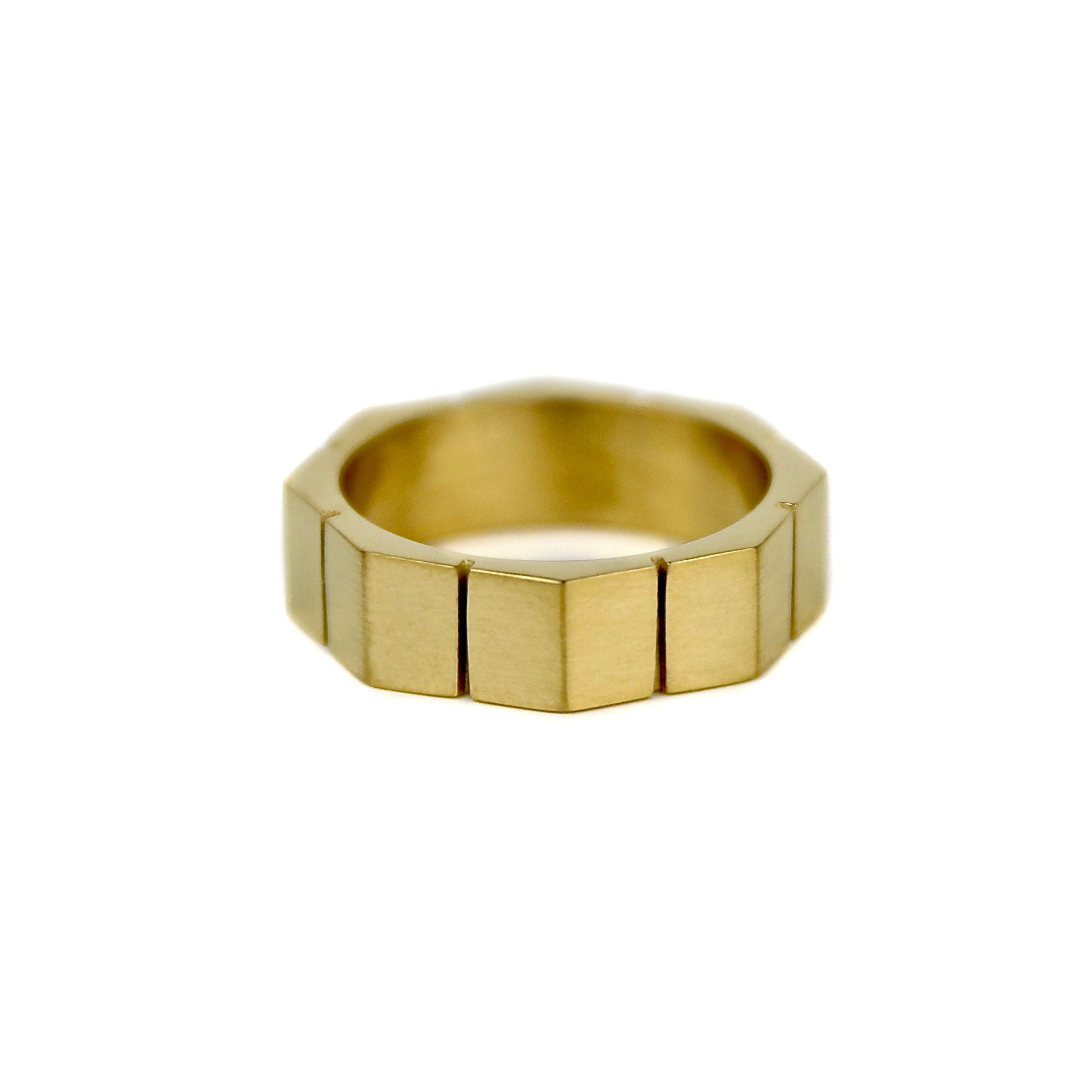 Edge Ring in Gold - Men's Ring - Men's Band - Stainless Steel Ring ...