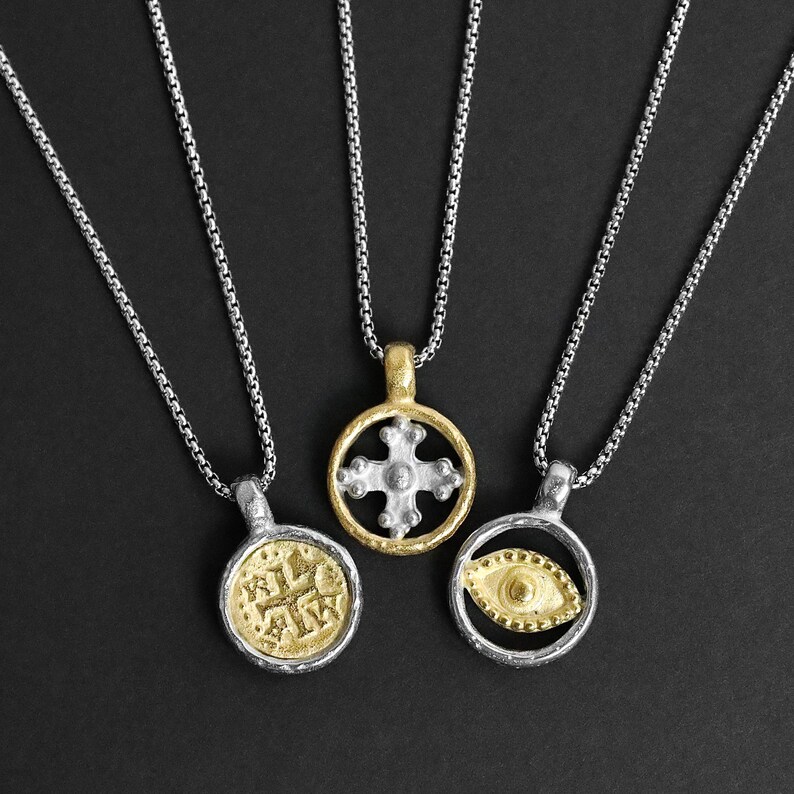 Greek Cross Necklace - Men's Necklace - Symbolic Jewelry - Pendant ...