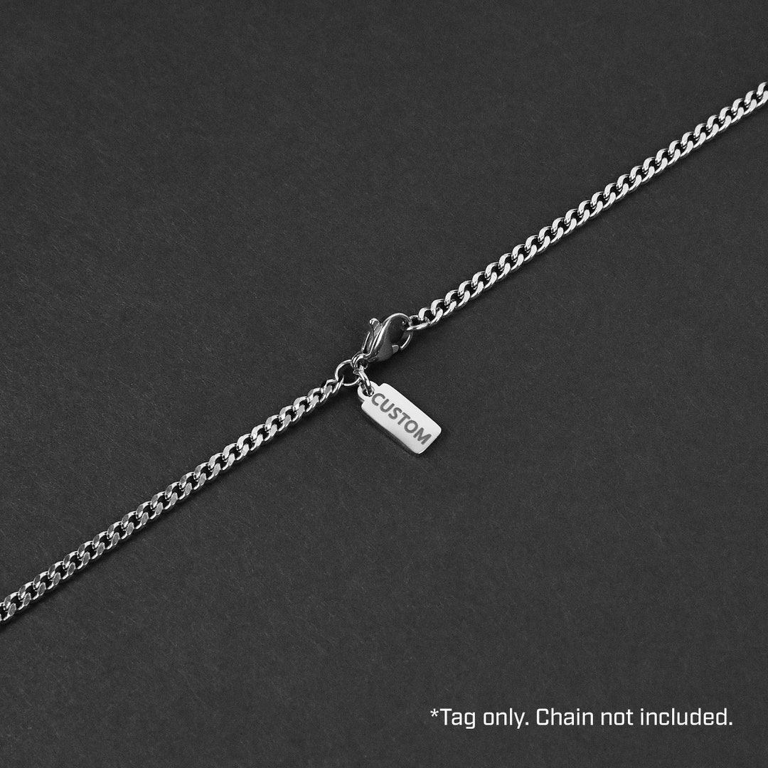 Personalized Tag - Custom Engraved Tag Charm - Stainless Steel Charm ...