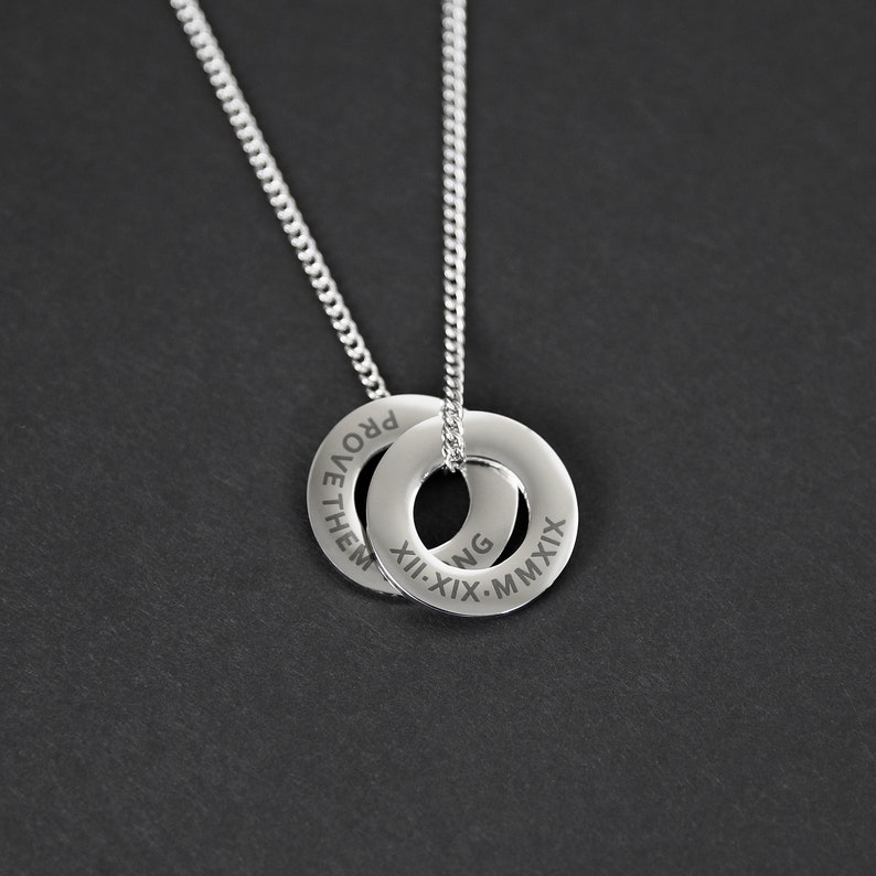 Custom Circle Necklace Men's Necklace 22mm Custom - Etsy