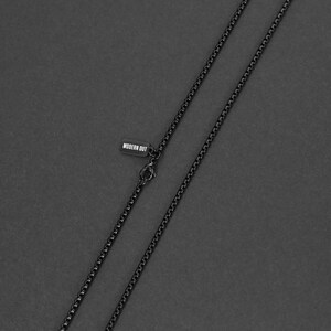 Men's Black Chain Necklace 2.5mm Box Chain Necklace - Etsy