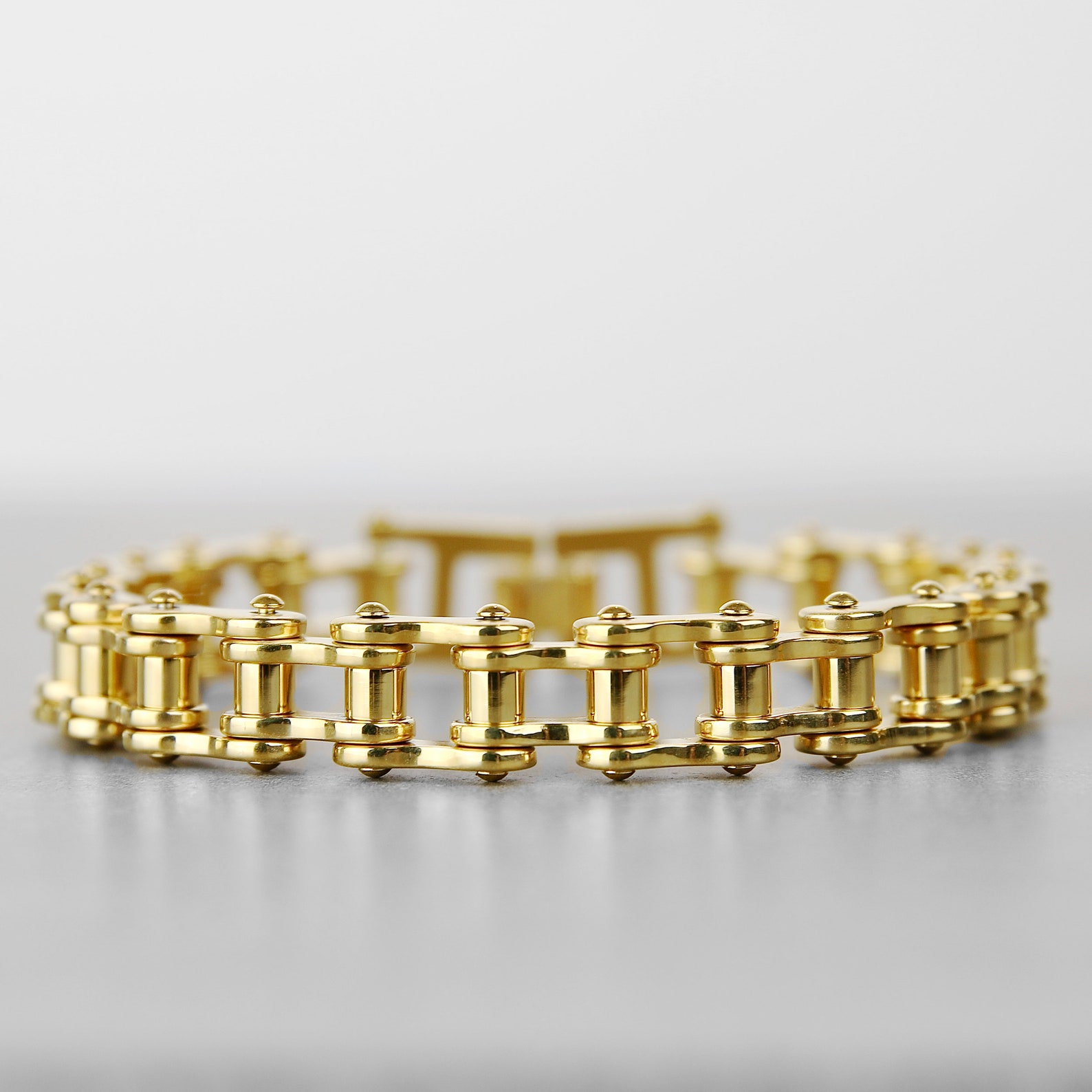 Gold Bike Chain Bracelet Men's Bracelet Stainless - Etsy Denmark