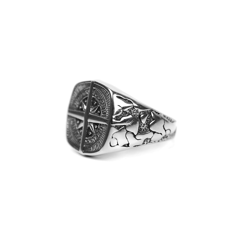 Journey Compass Ring in Silver - Men's Ring - Men's Band - Stainless ...