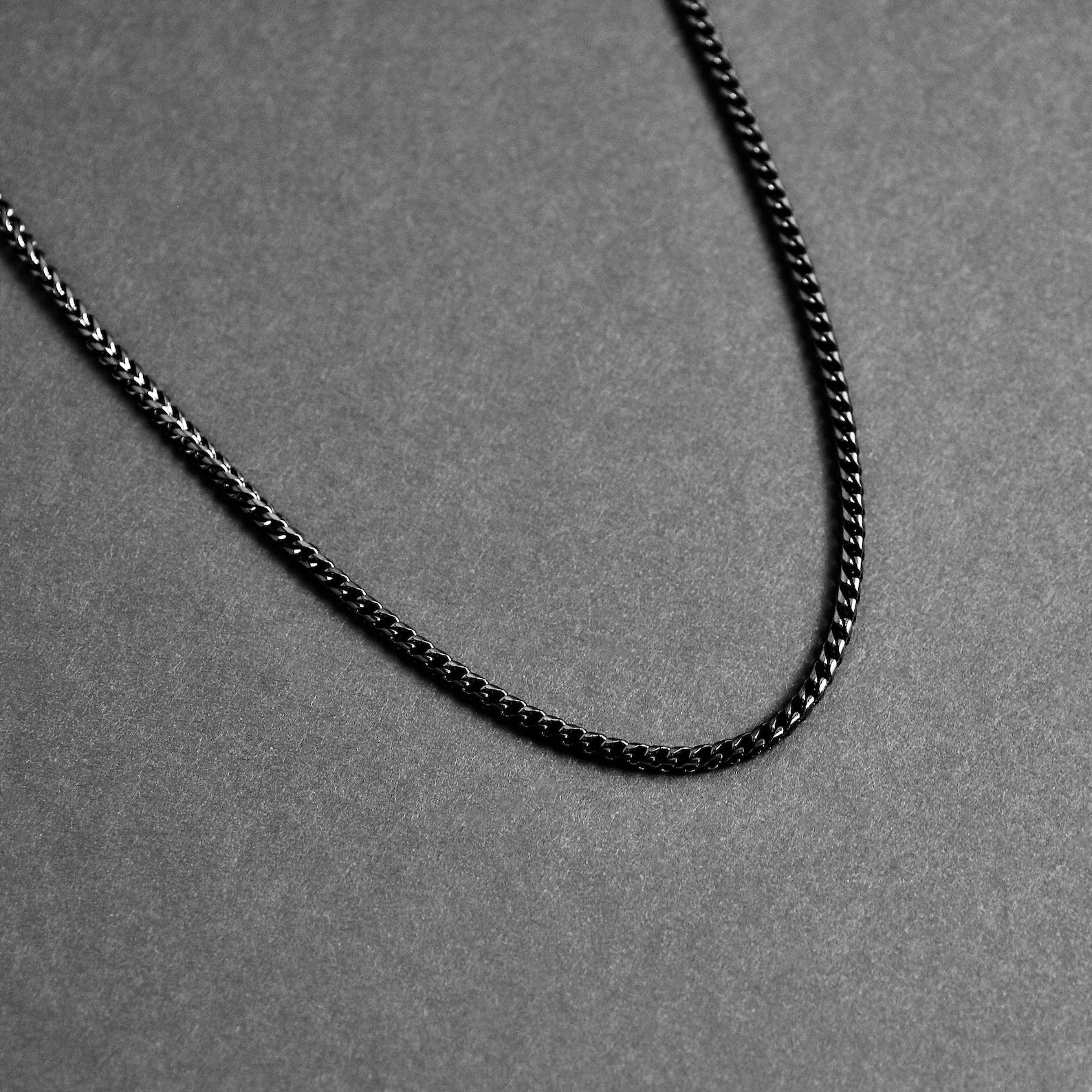 Franco Chain - Men's Black Chain Necklace - 3.5mm Black Chain Necklace ...