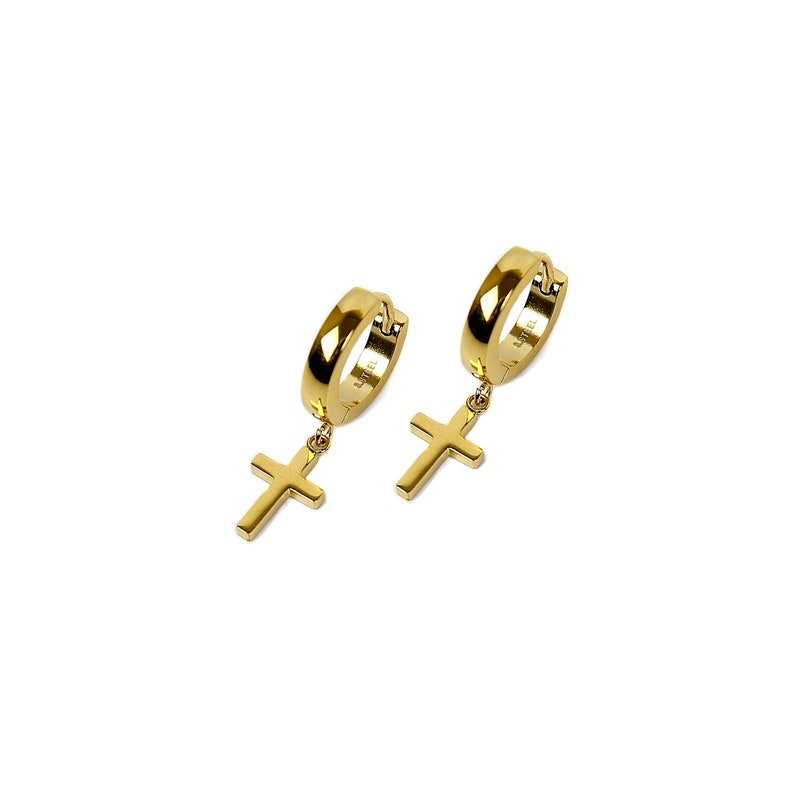 Men's Earring - Modern Cross Earring - Stainless Steel Earrings for Men ...