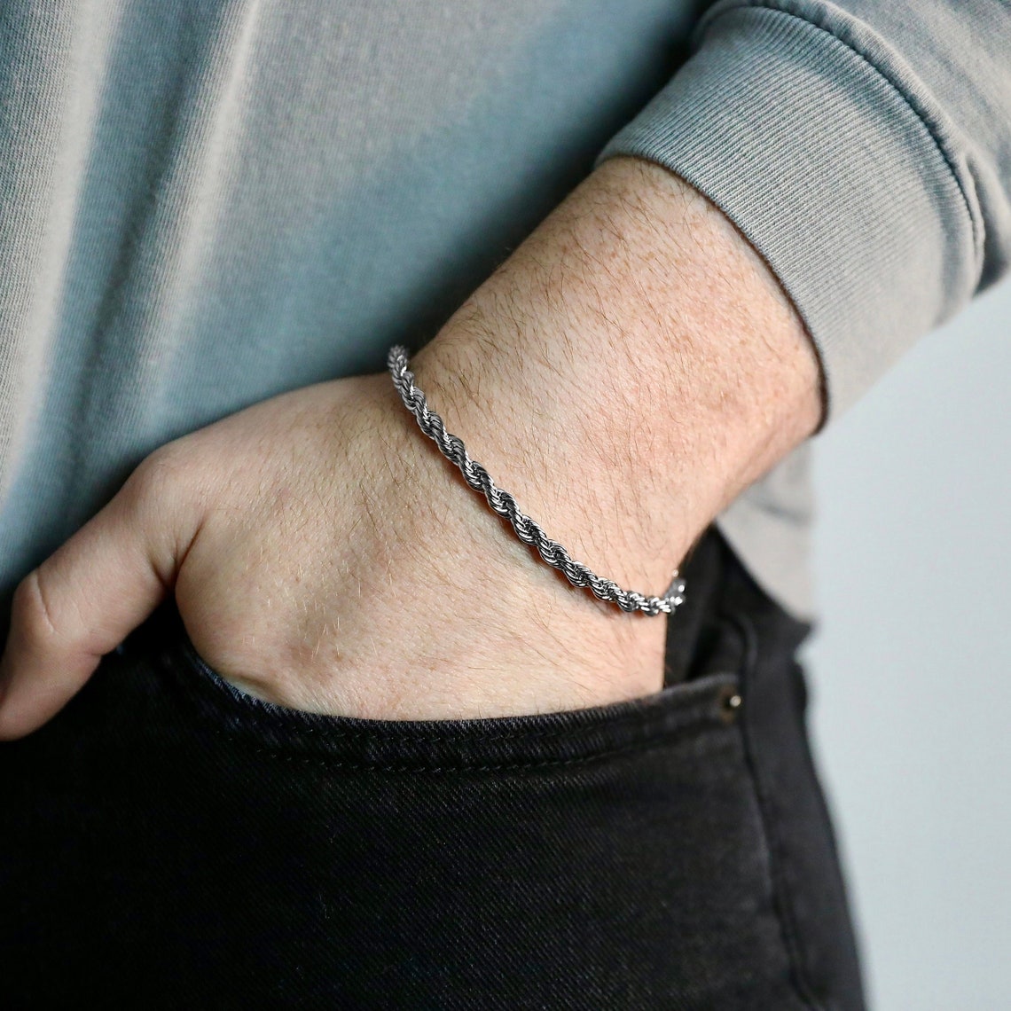Rope Chain Bracelet 5mm Men's Waterproof Bracelet - Etsy