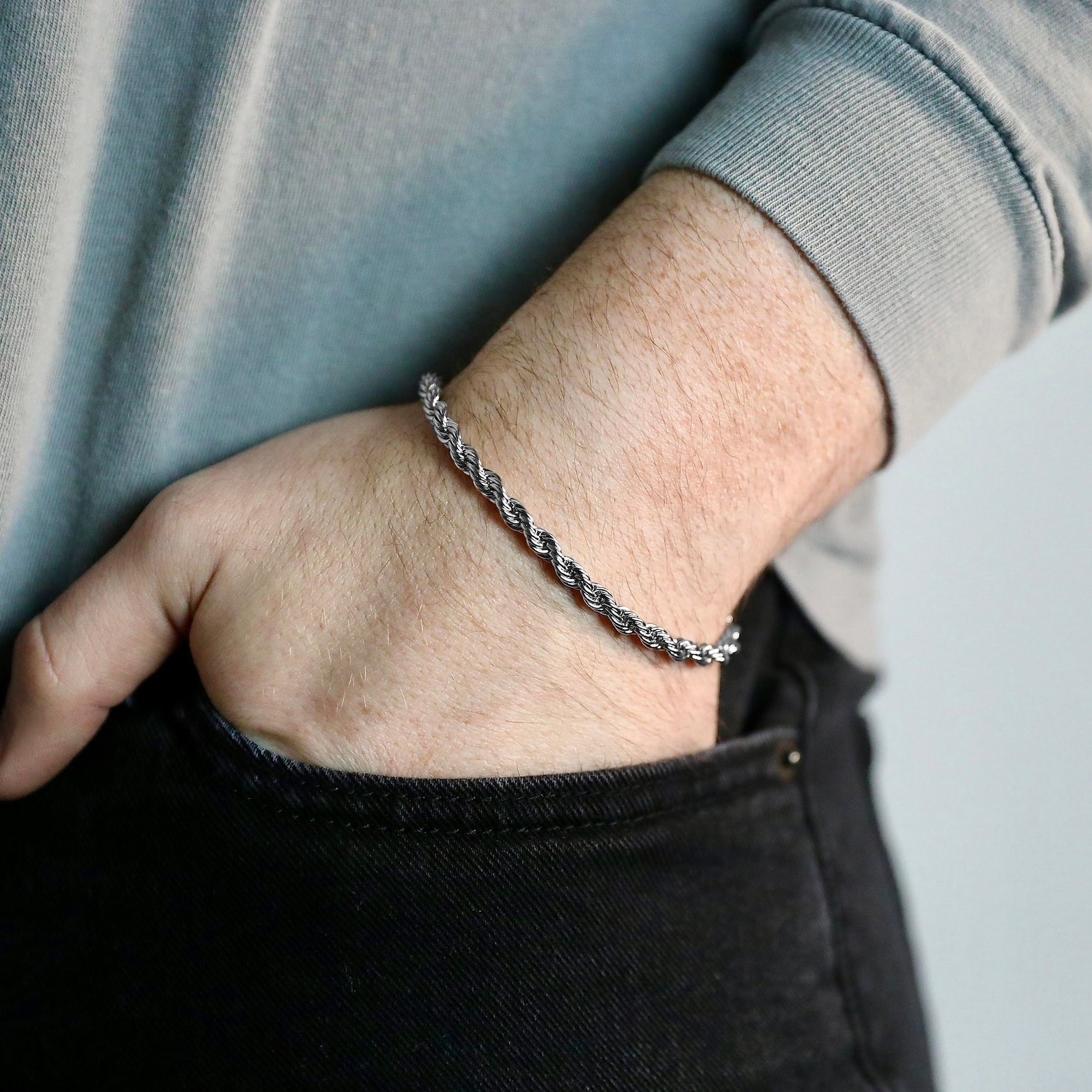 Rope Chain Bracelet 5mm Men's Waterproof Bracelet - Etsy