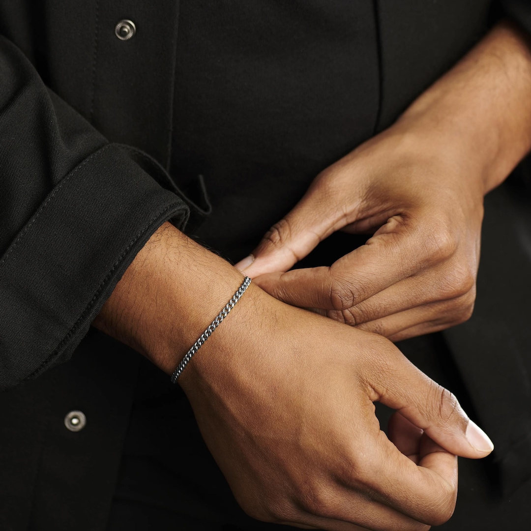 Minimal Cuban Chain Bracelet 3mm - Men's Waterproof Bracelet - Men's ...
