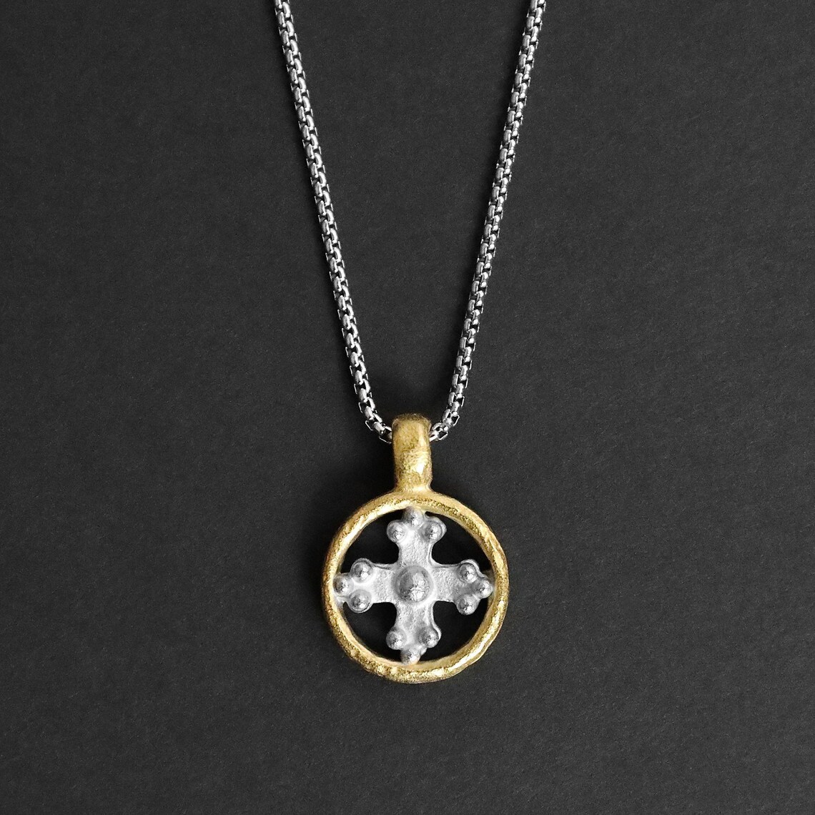 Greek Cross Necklace - Men's Necklace - Symbolic Jewelry - Pendant ...