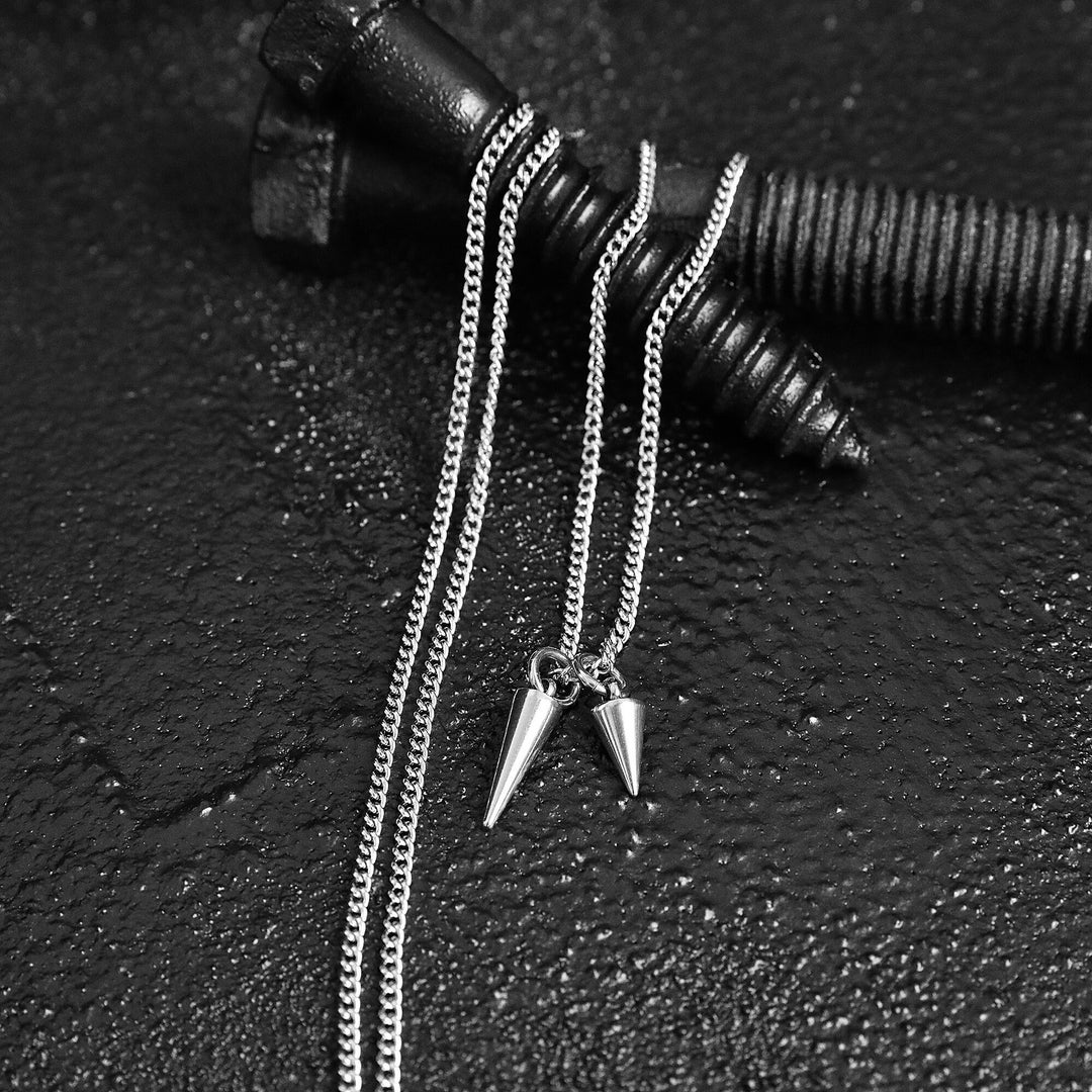 Minimal Spike Necklace - Men's Necklace - Stainless Steel Jewelry ...