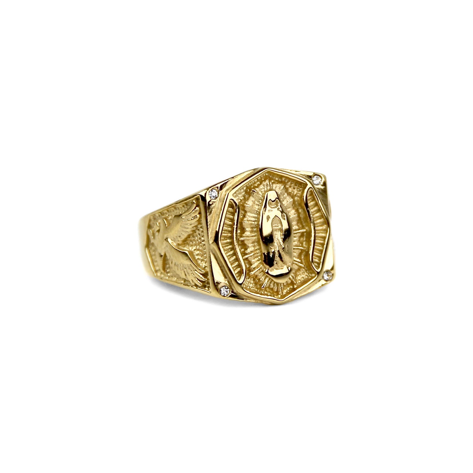 Virgin Mary Ring in Gold Men's Ring Men's Band - Etsy