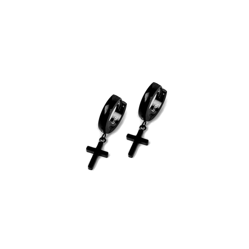Men's Earring - Modern Cross Earring - Stainless Steel Earrings for Men ...