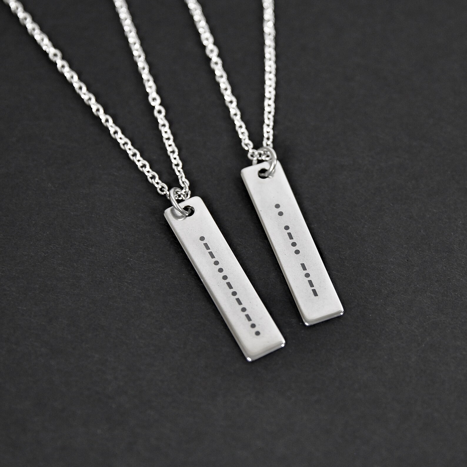 Morse Code Necklace - Secret Message Necklace - Men's Necklace - Unisex ...