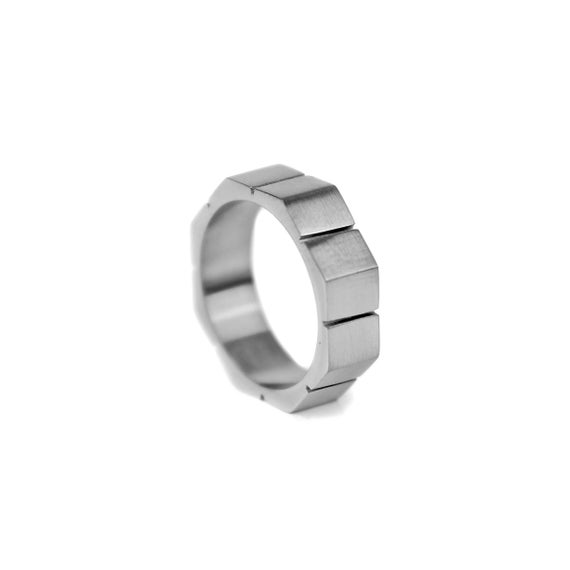 Edge Ring in Silver Men's Ring Men's Band - Etsy