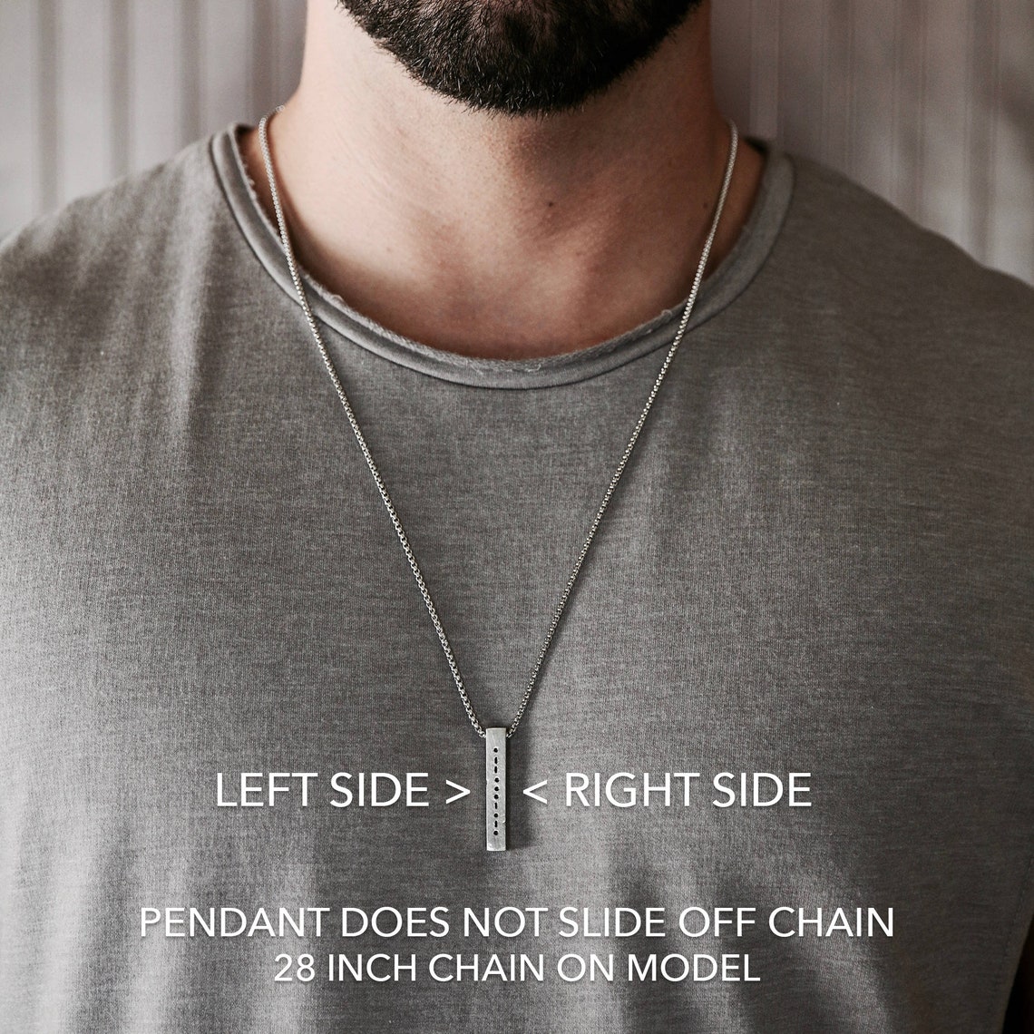 Morse Code Bar Necklace Secret Message Necklace Men's | Etsy