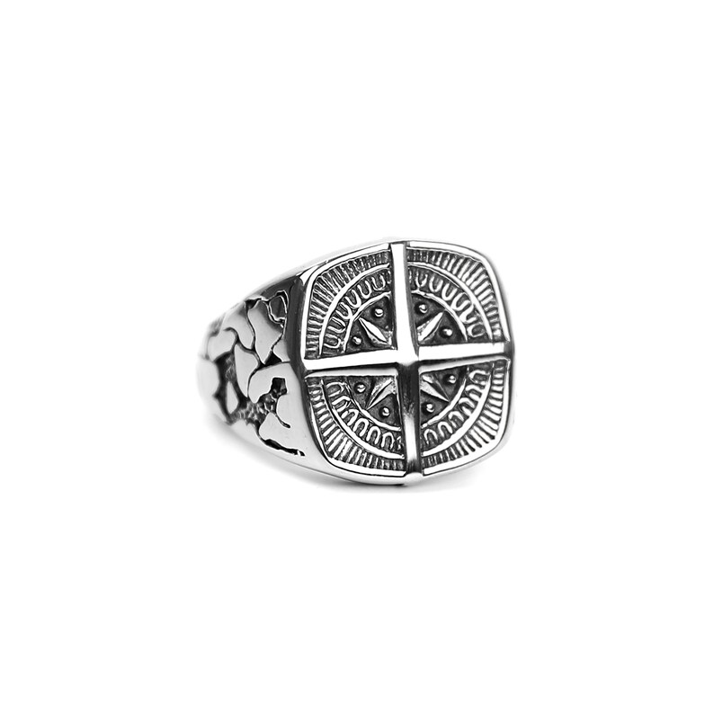 Journey Compass Ring in Silver - Men's Ring - Men's Band - Stainless ...