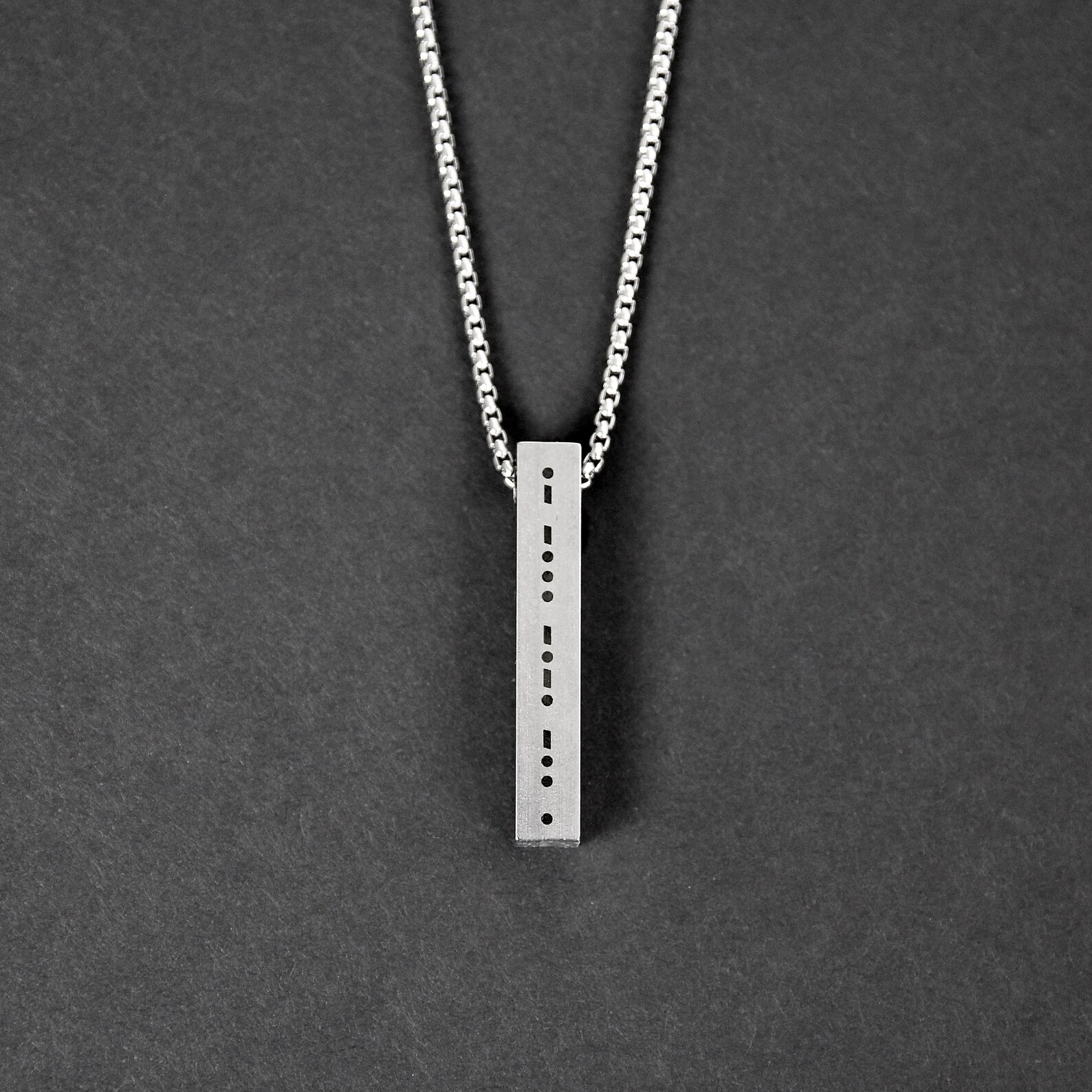 Morse Code Bar Necklace Secret Message Necklace Men's - Etsy
