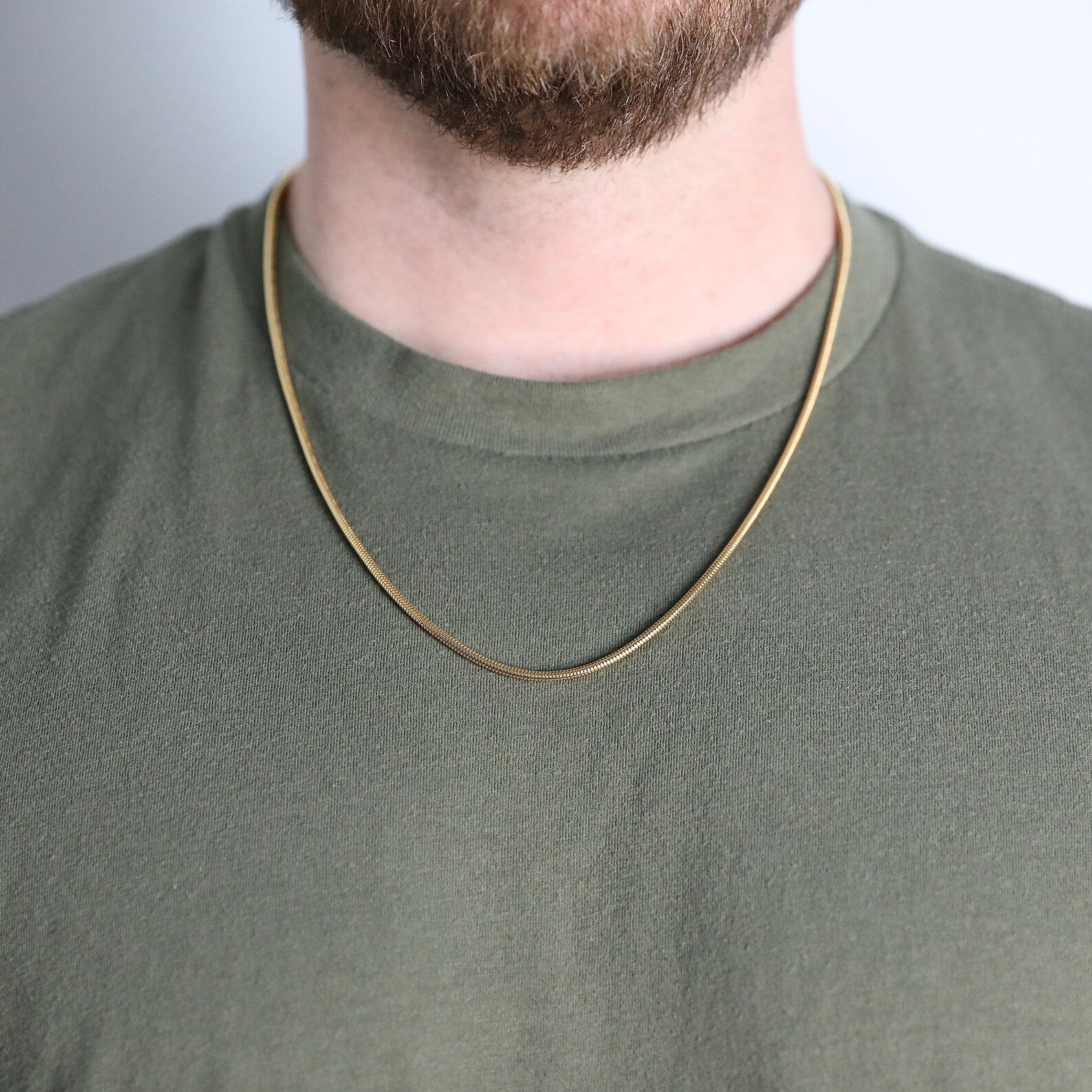 Men's Gold Chain Necklace Snake Chain Necklace 2.4mm - Etsy