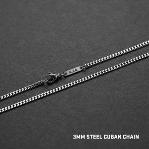 Engraved Chain - Men's Steel Chain Necklace - Stainless Steel Chain ...
